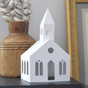 3D Paper Church SVG | DIY Christmas Village Luminary (digital Download ...