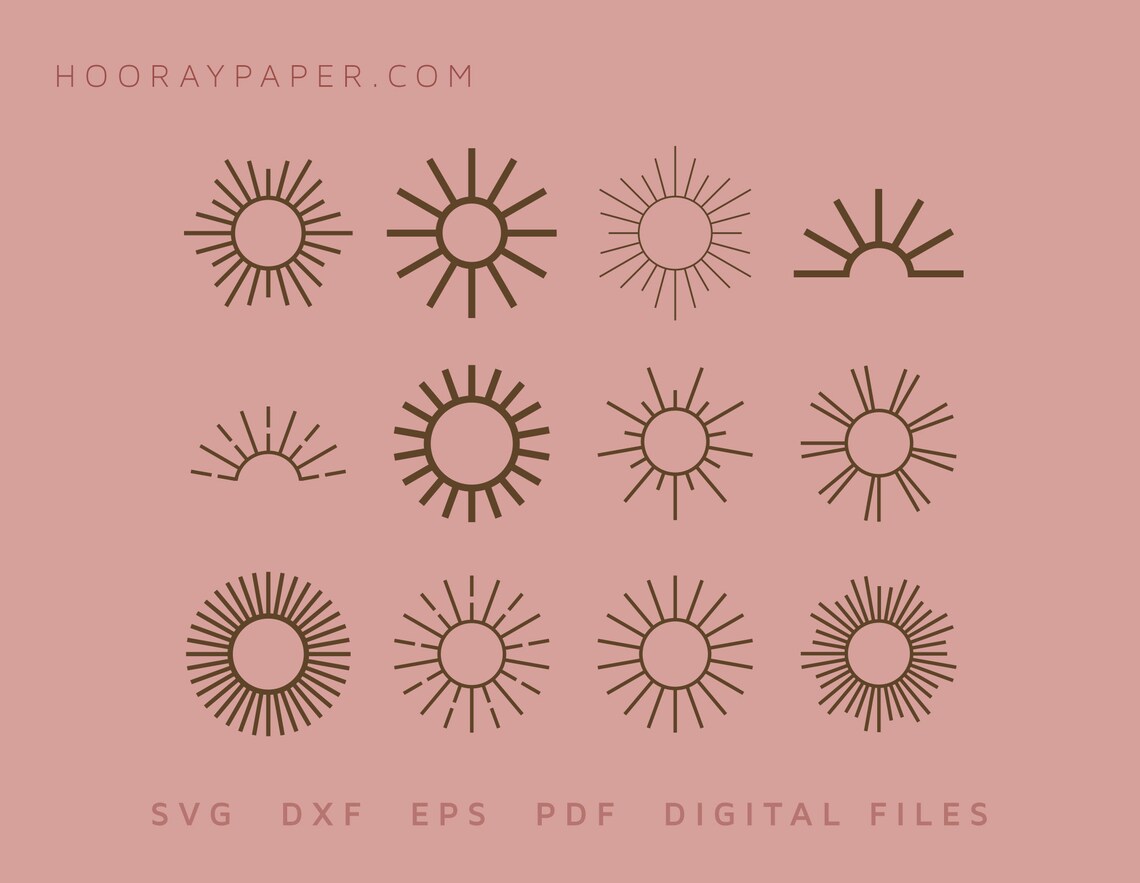 Sunburst SVG Cutting Files for Cricut / DXF for Silhouette / - Etsy