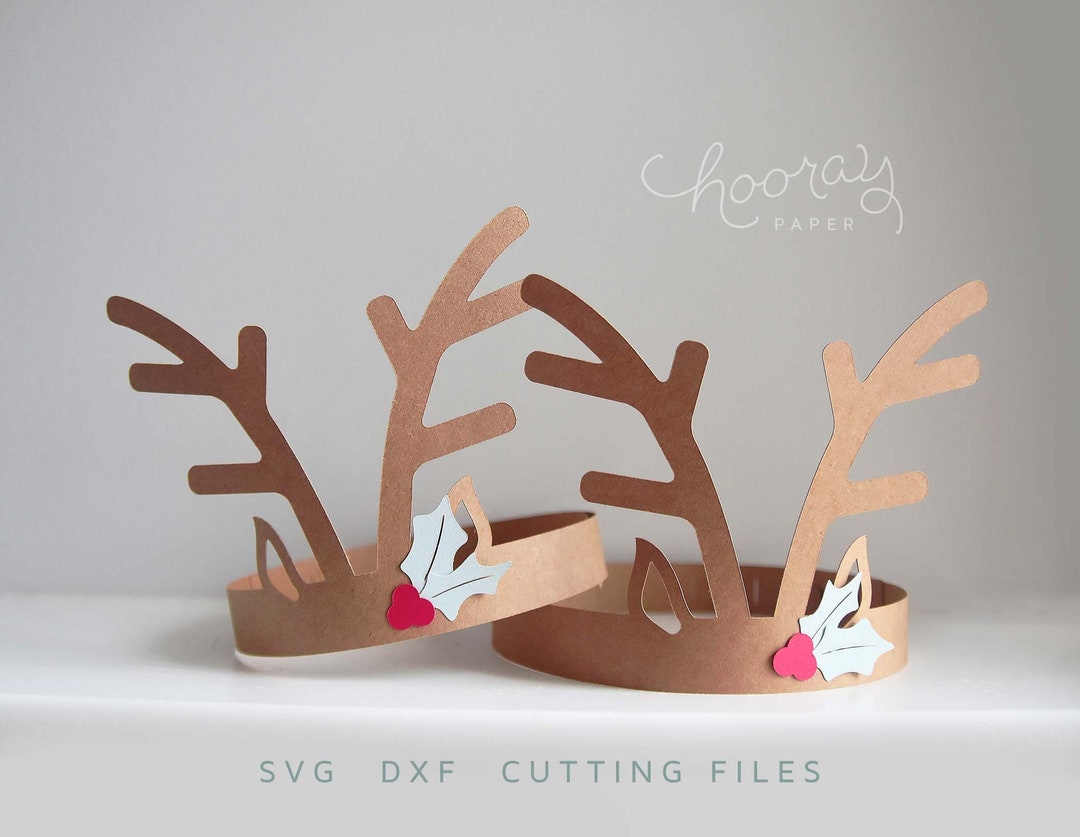 Reindeer Crown SVG Template for Cricut | Adjustable Christmas Party Hat ...