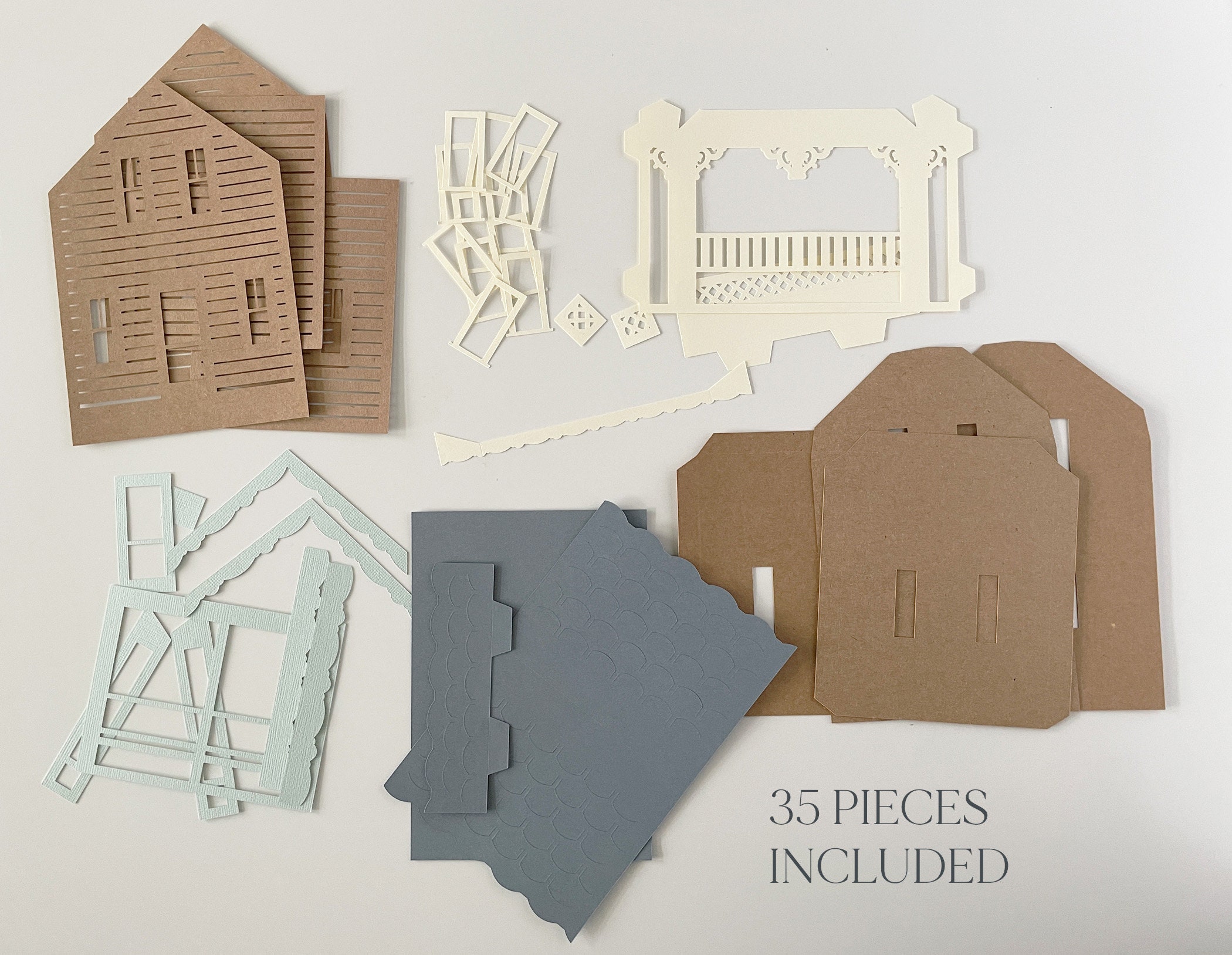Putz House SVG Template for Cutting Machines: DIY Paper Model House Kit ...