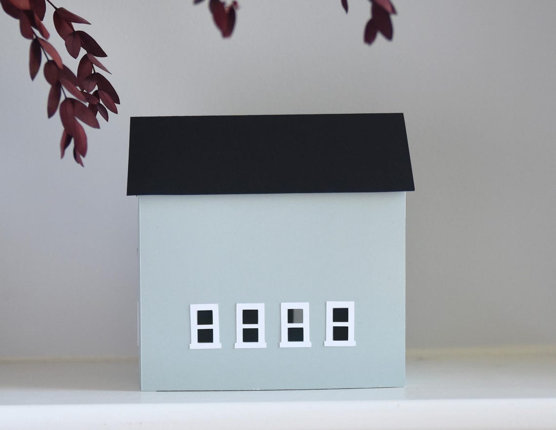 Paper House SVG Template: DIY Christmas Village, Front Porch (digital ...