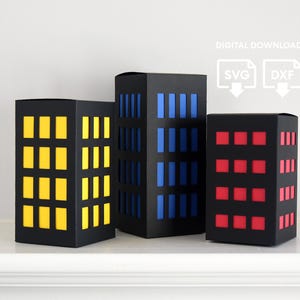 Skyscraper Gift Box SVG CUTTING FILES for Cricut, Superhero Party Theme ...