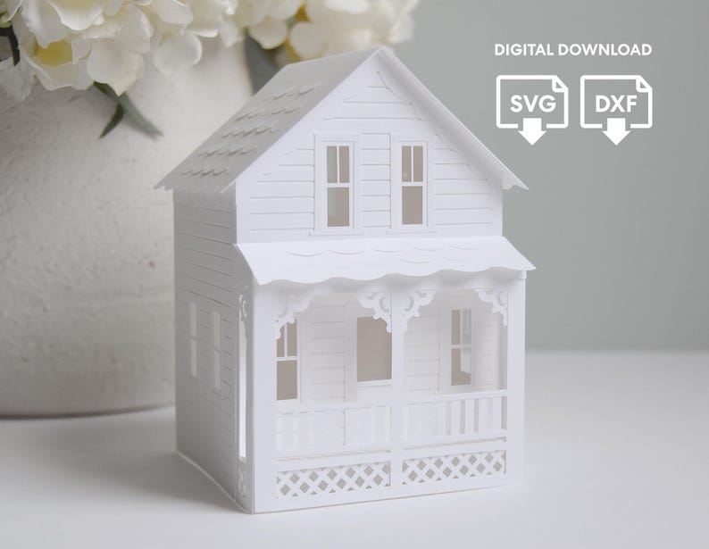 Putz House SVG Template for Cutting Machines: DIY Paper Model House Kit ...