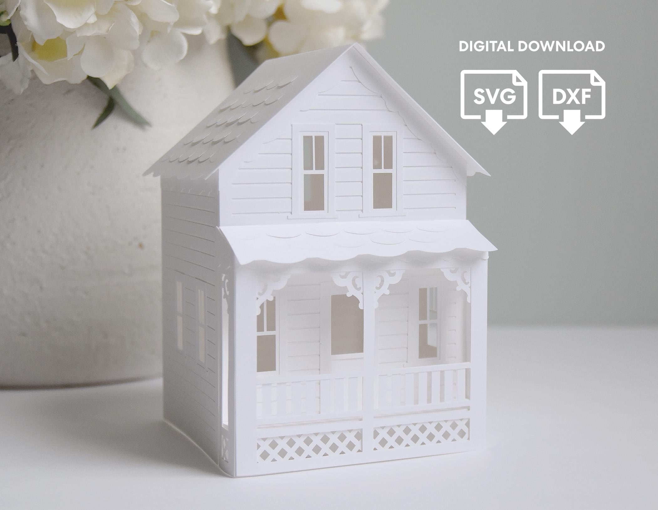 Putz House SVG Template for Cutting Machines: DIY Paper Model House Kit ...
