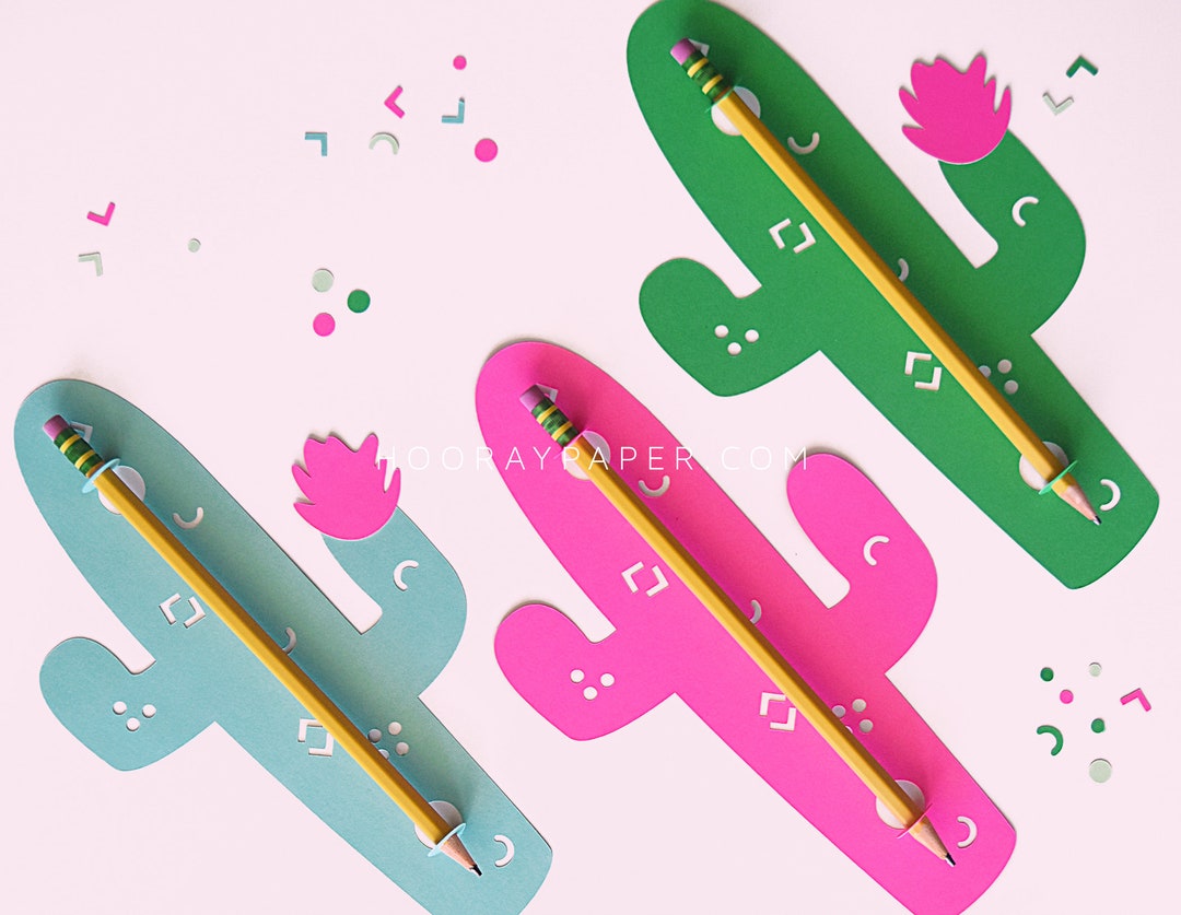 Valentine Cactus SVG Cutting File for Cricut, Silhouette / Boho Pencil ...