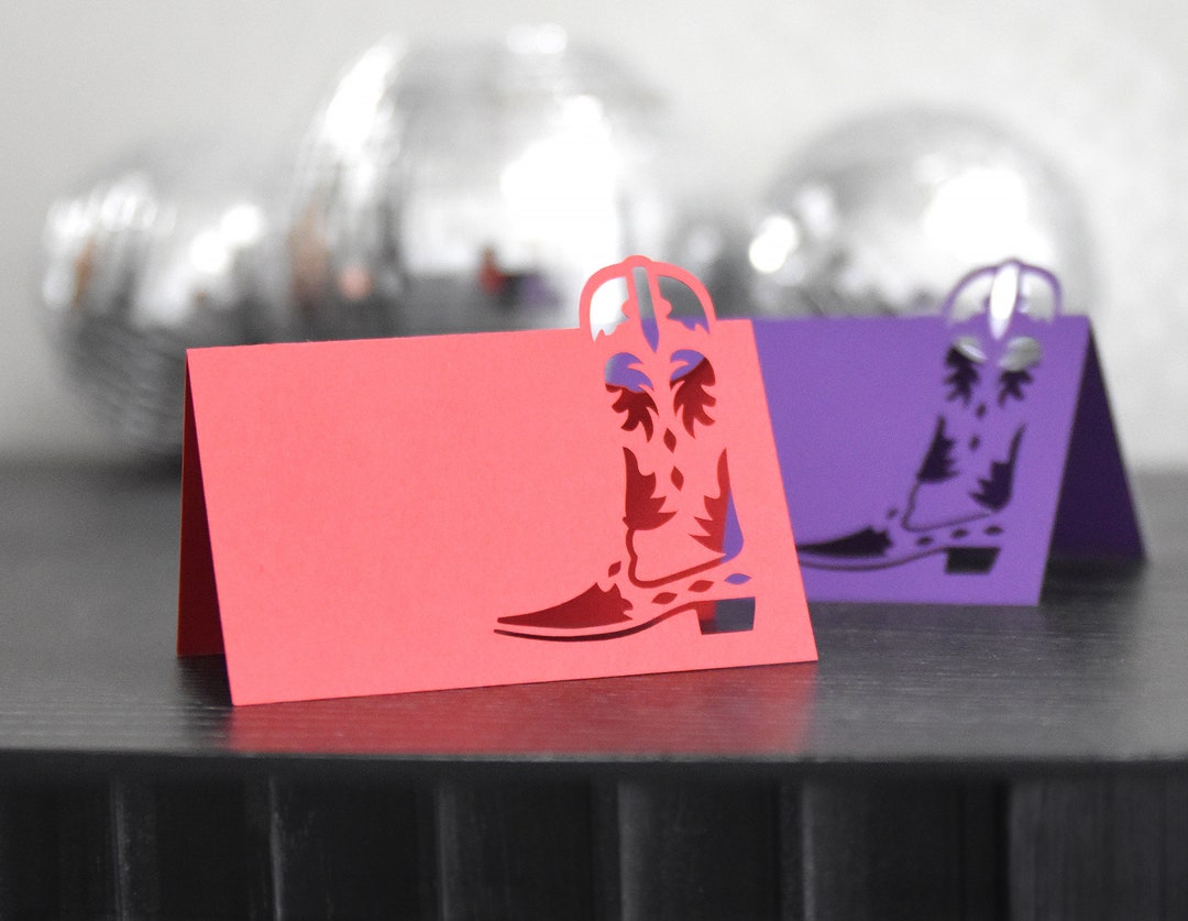 Cowboy Boot Place Card SVG Template for Cutting Machines: Western Party ...