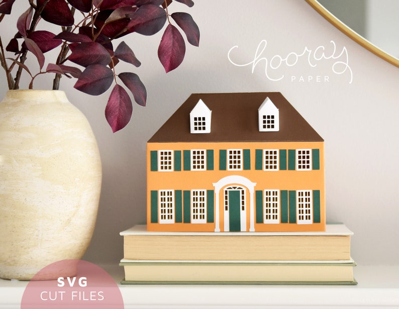 Paper House SVG Cutting Files for Cricut / Colonial Style 3D - Etsy ...