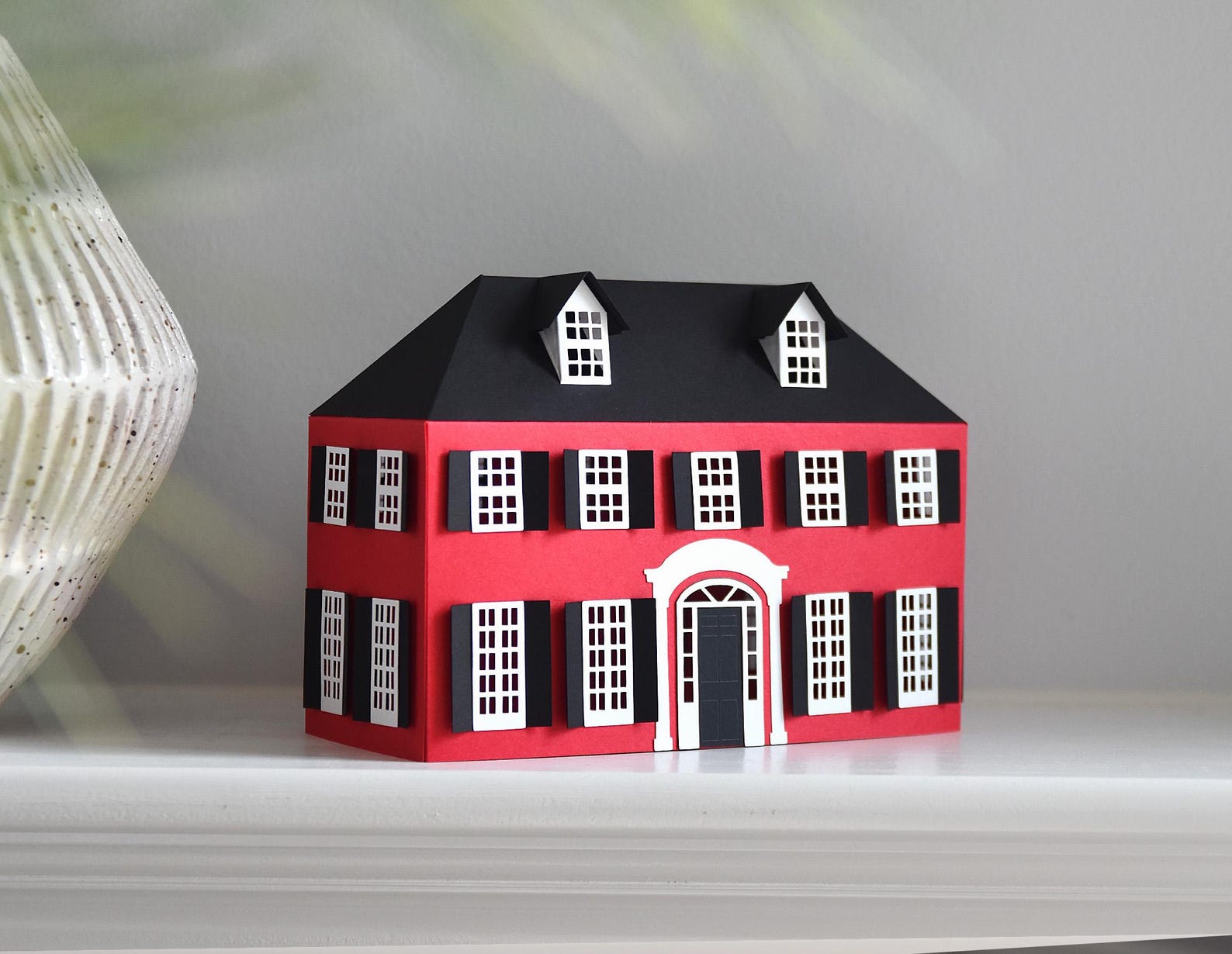3D Paper House SVG Template: Colonial Christmas Village DIY Decor ...