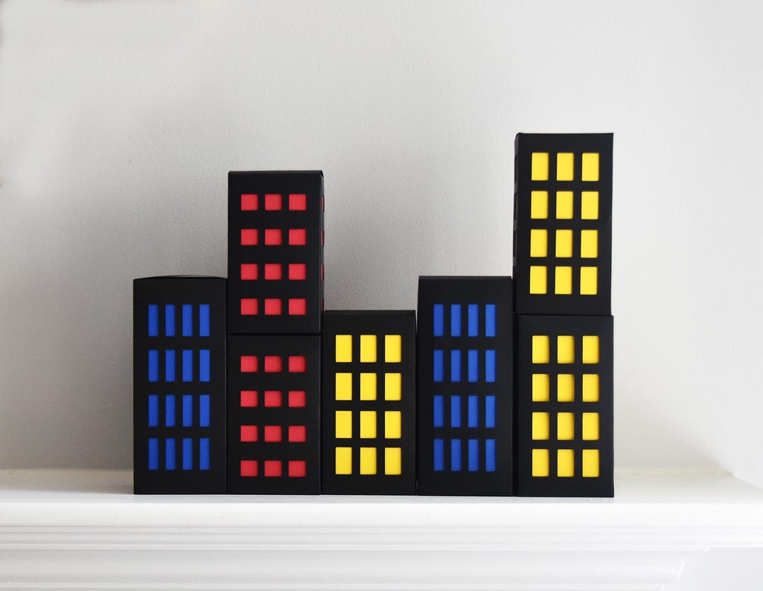 Skyscraper Gift Box SVG CUTTING FILES for Cricut, Superhero Party Theme ...