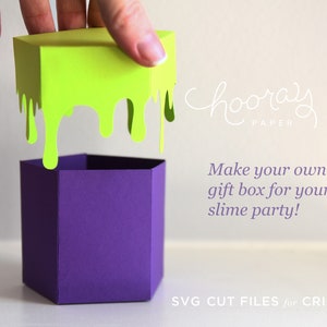 Slime Gift Box SVG CUTTING FILES for Cricut, Silhouette / Kid Birthday ...