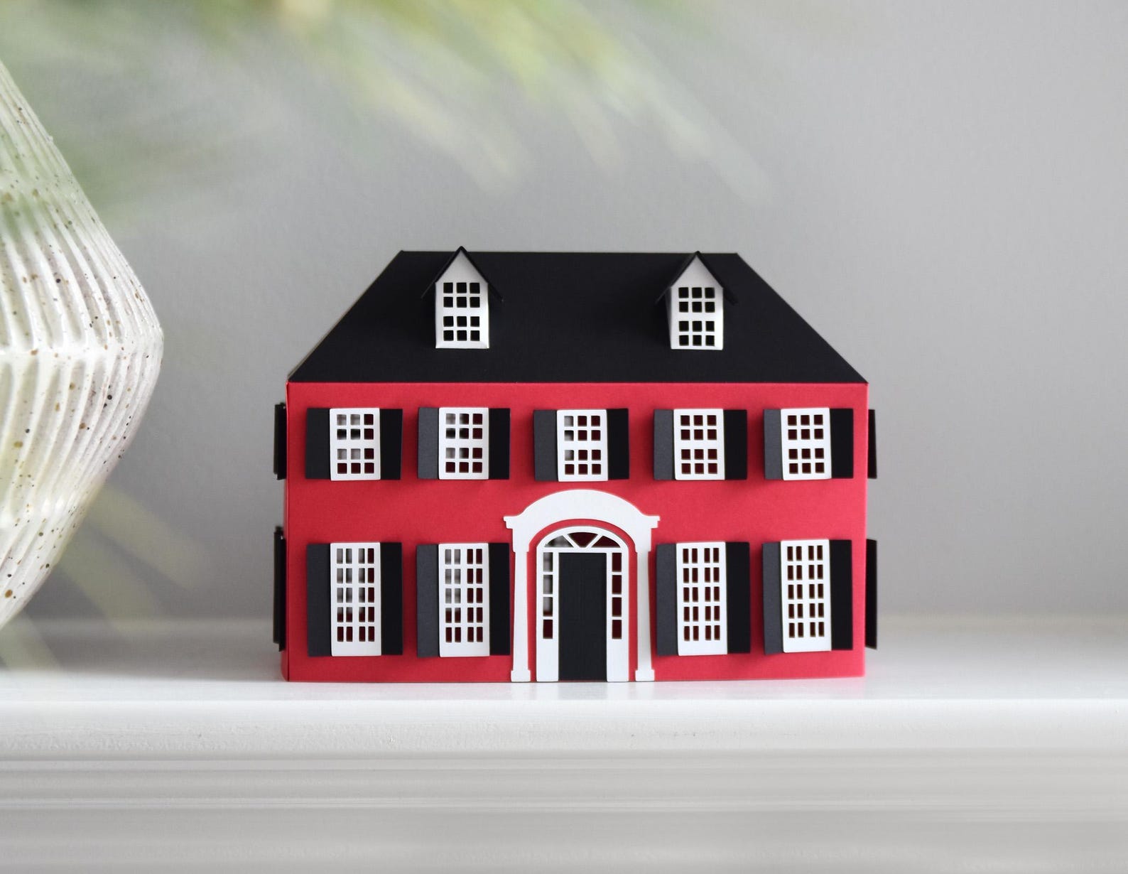 3D Paper House SVG Template: Colonial Christmas Village DIY Decor ...