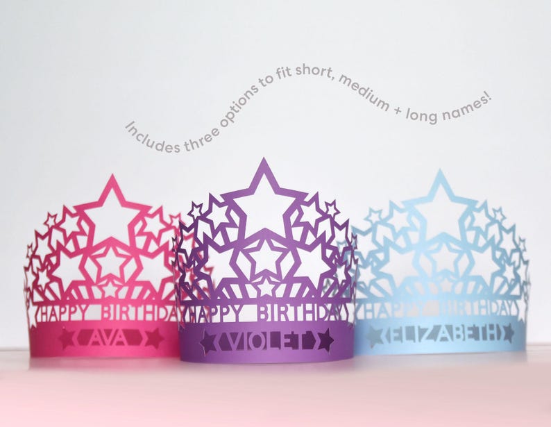 Princess Tiara SVG Template: Paper Birthday Crown Template, Add Custom ...