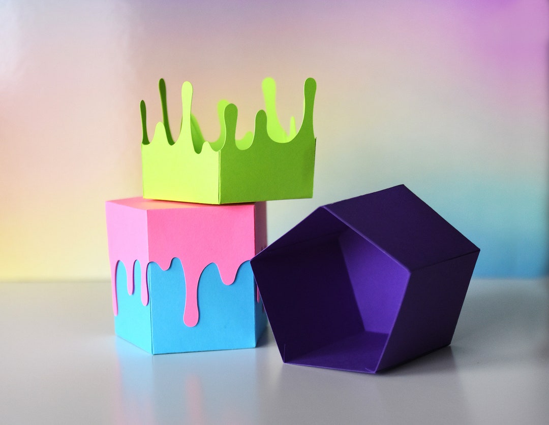Slime Party Favor Box SVG for Cricut | Treat Box Template (digital ...
