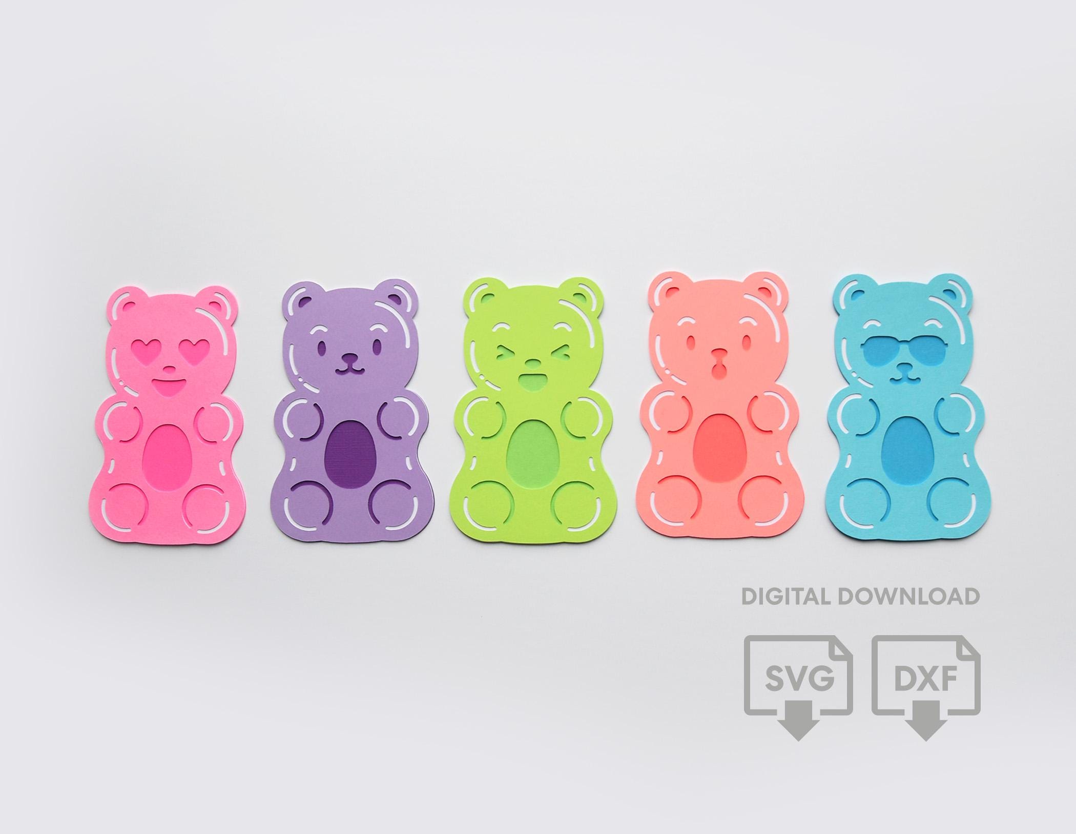 Gummy Bear SVG Template for Cricut: Candy Birthday Party Theme ...