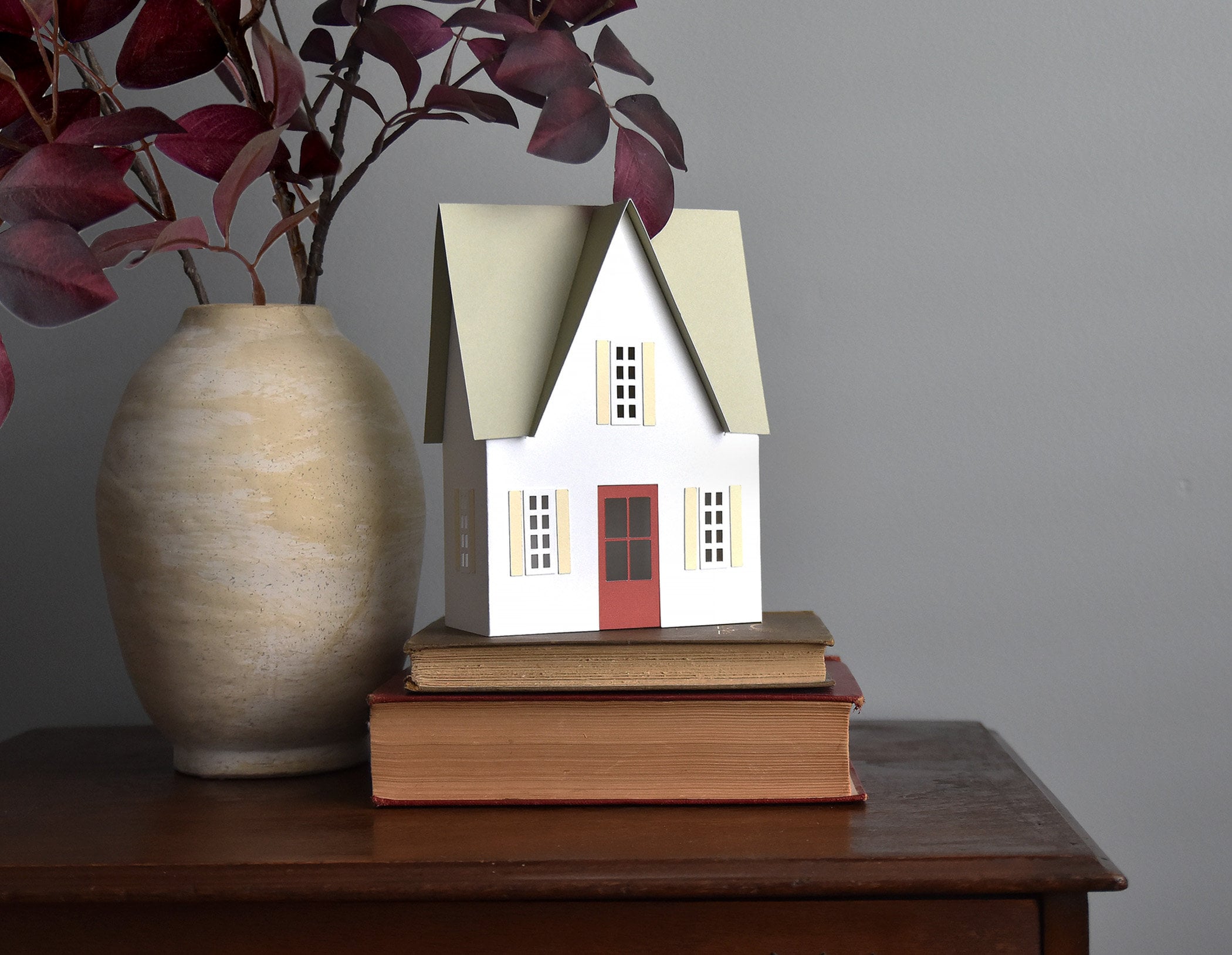 3D Paper House SVG Template: Americana Christmas Village (digital ...