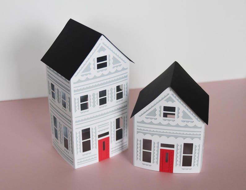 3D Paper House SVG | Putz House Template, Files for Cricut Silhouette ...