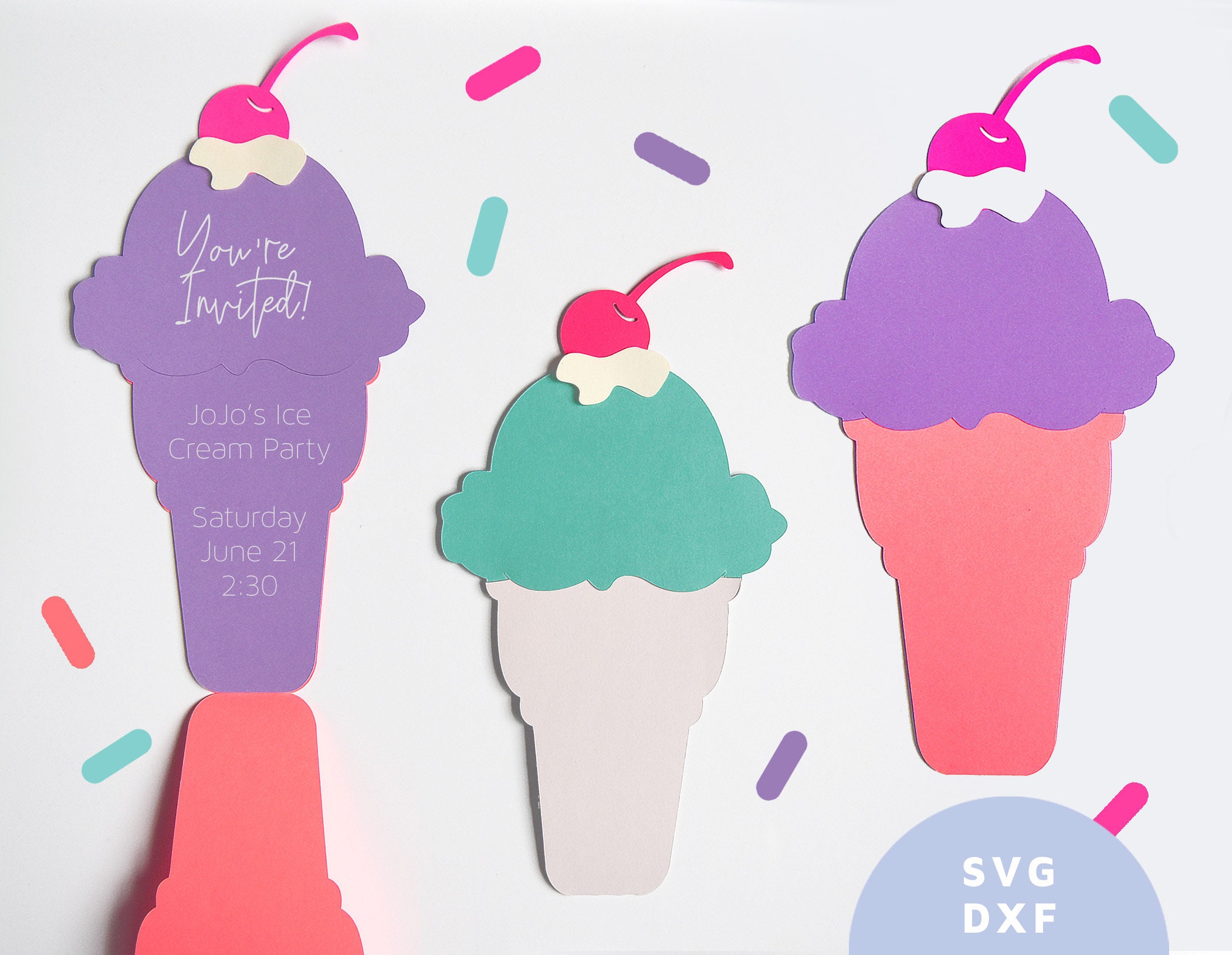 Ice Cream Card SVG Cutting Files for Cricut / DXF Cutting - Etsy