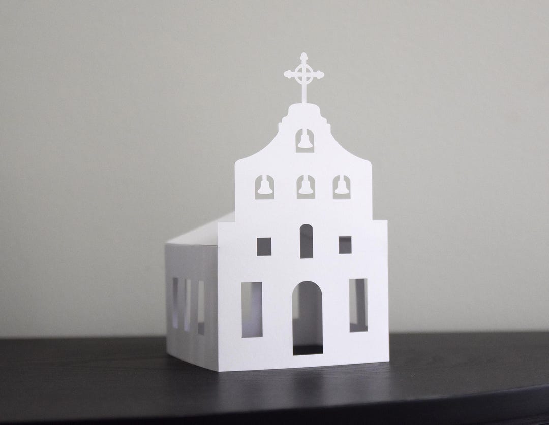 Paper Church SVG Template for Cricut: 3D Christmas Village Putz House ...