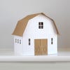 3D Paper Barn SVG Template | Farmhouse Christmas Village (digital ...