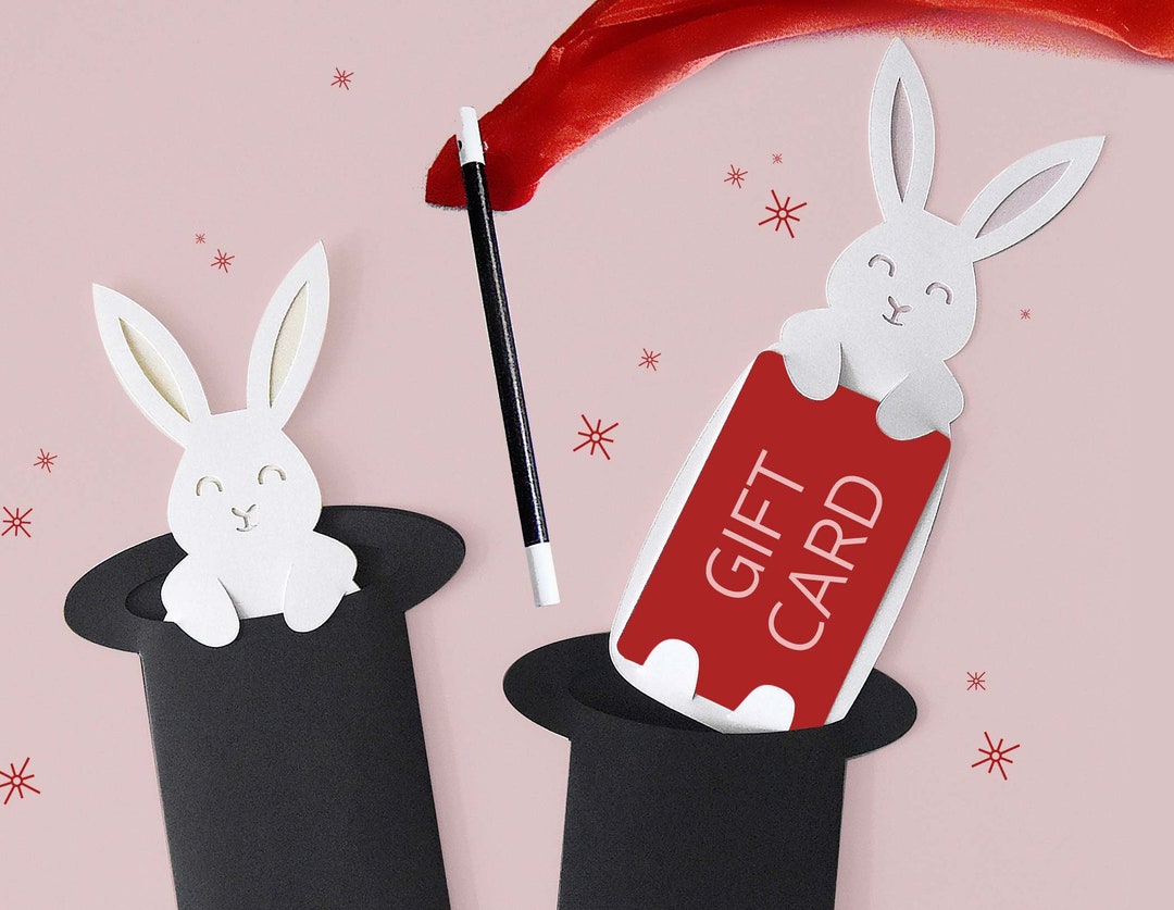 Magic Gift Card Holder SVG Template | Rabbit in a Hat, Gift for ...
