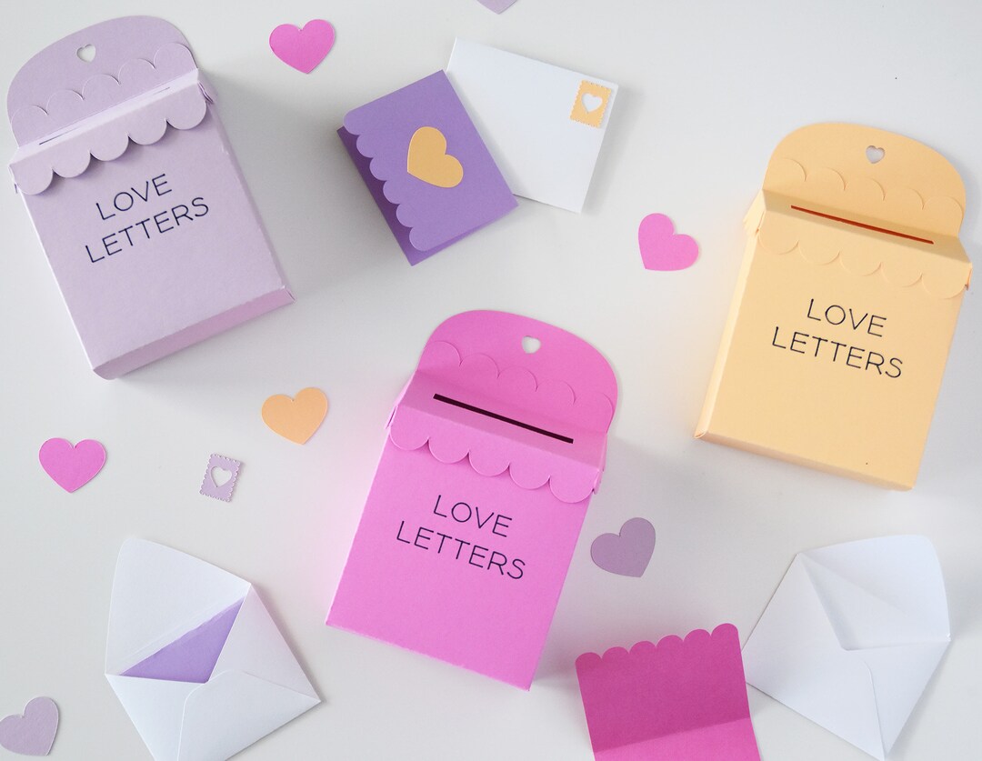 Love Letters Mailbox SVG Template for Cricut: Valentine's Day Mini ...
