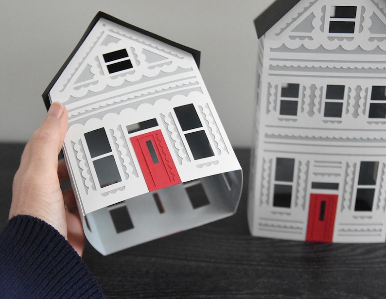 3D Paper House SVG | Putz House Template, Files for Cricut Silhouette ...