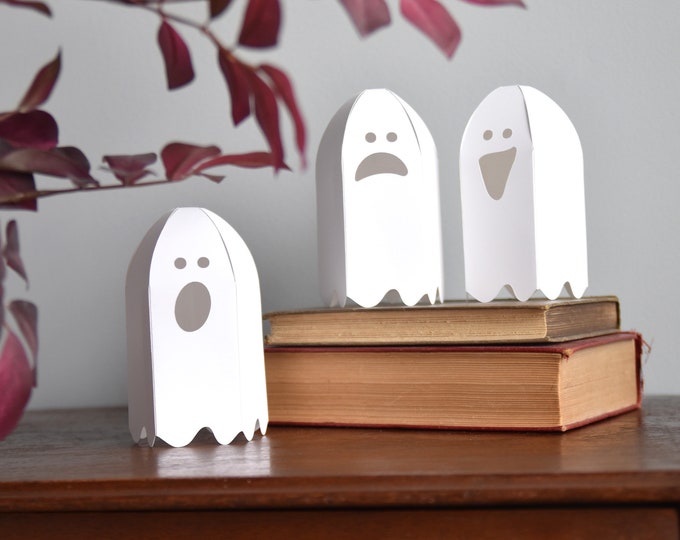Ghost SVG CUTTING FILES for Cricut / 3D Halloween Paper Craft Template ...