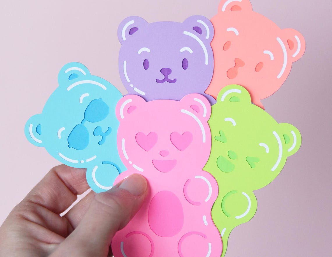 Gummy Bear SVG Template for Cricut: Candy Birthday Party Theme ...