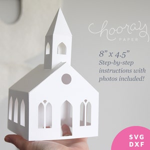 3D Paper Church SVG | DIY Christmas Village Luminary (digital Download ...