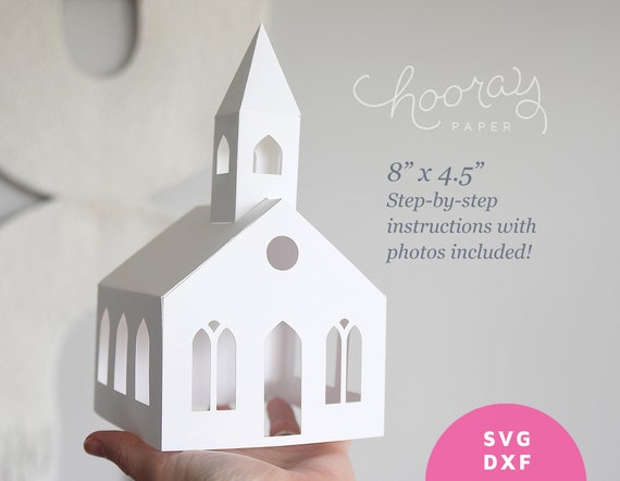 Printable 3d Paper Church Free Christmas 3D House Shape Nets For KS2
