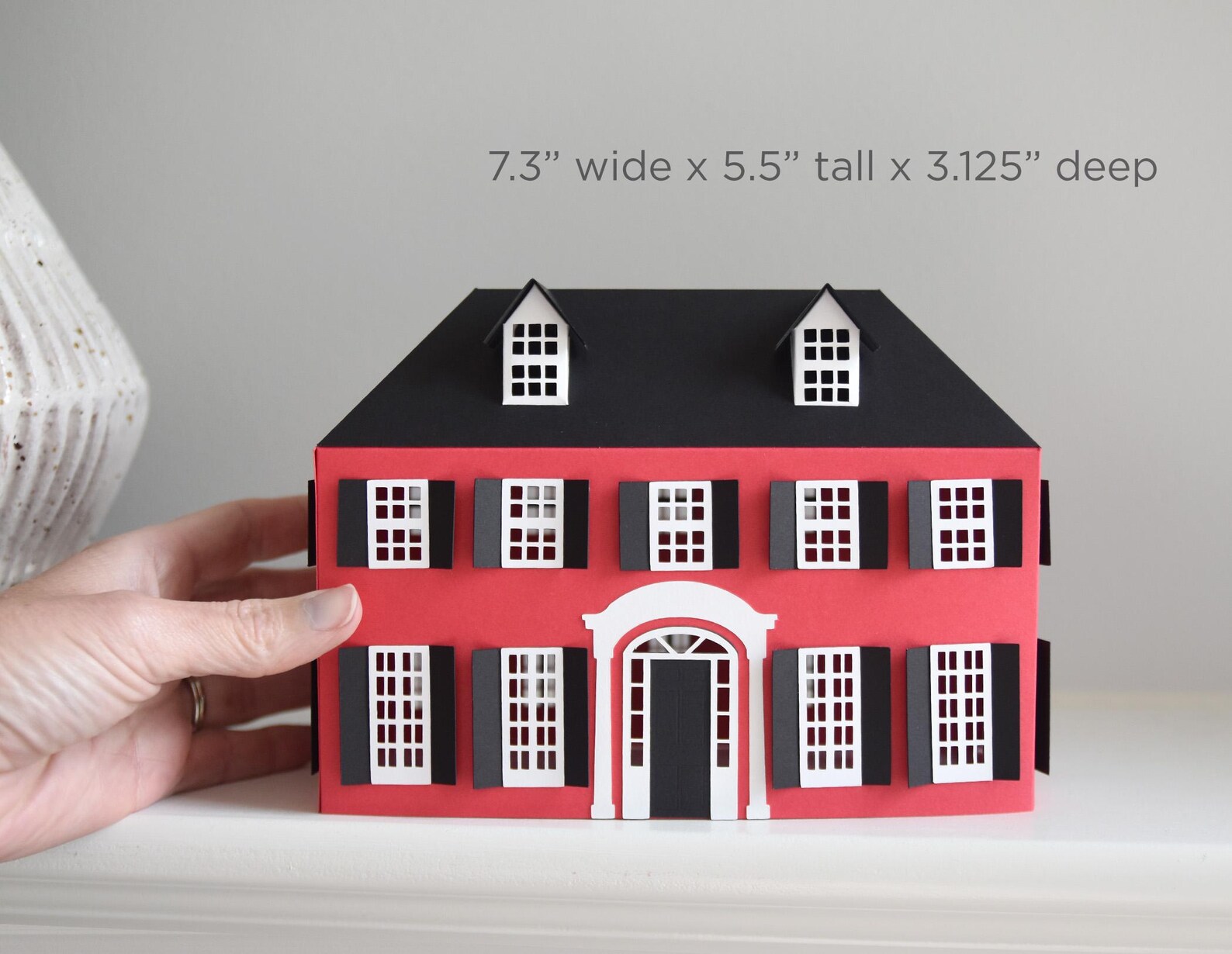 3D Paper House SVG Template: Colonial Christmas Village DIY Decor ...