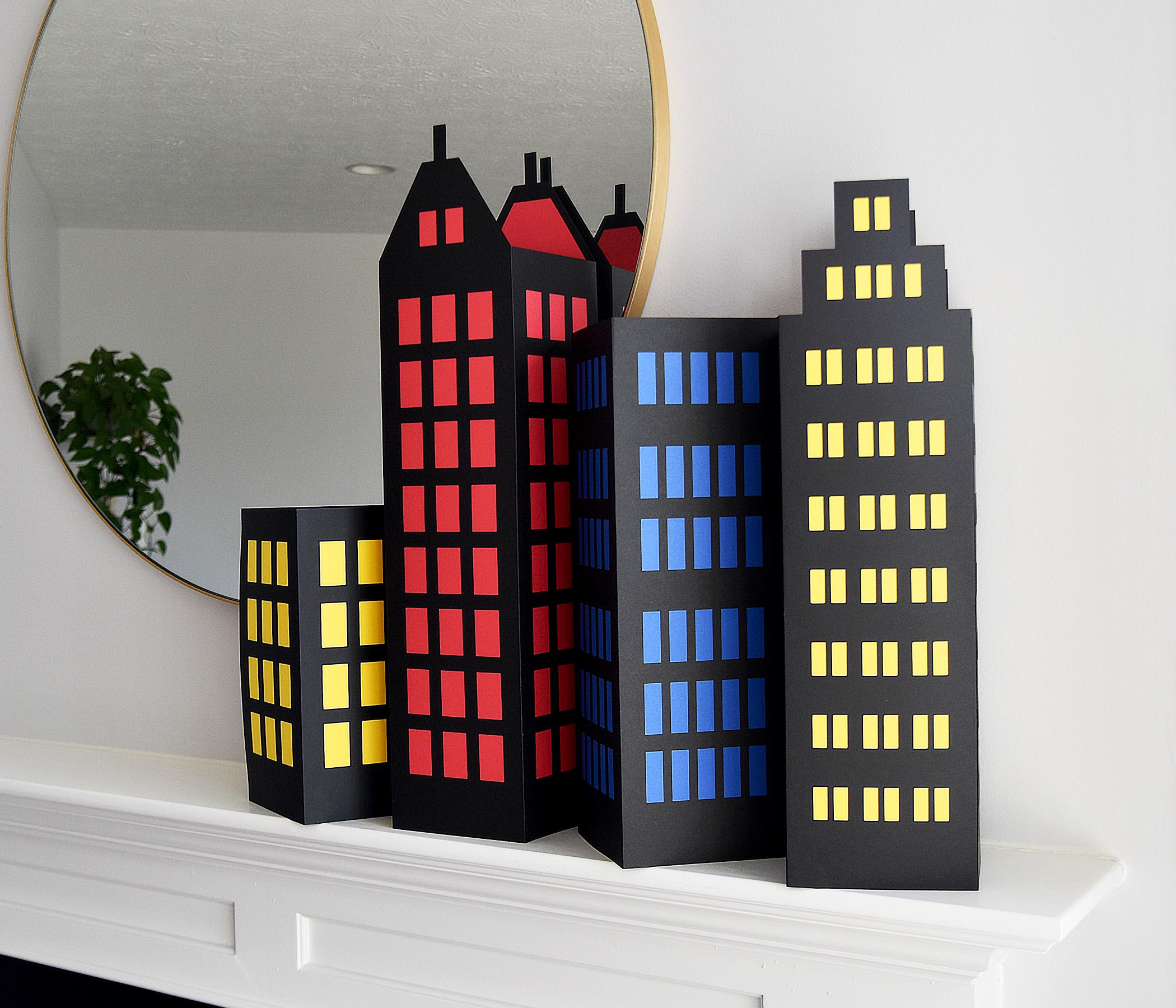 Jumbo 3D Skyscraper SVG Templates for Cricut | Superhero Party ...