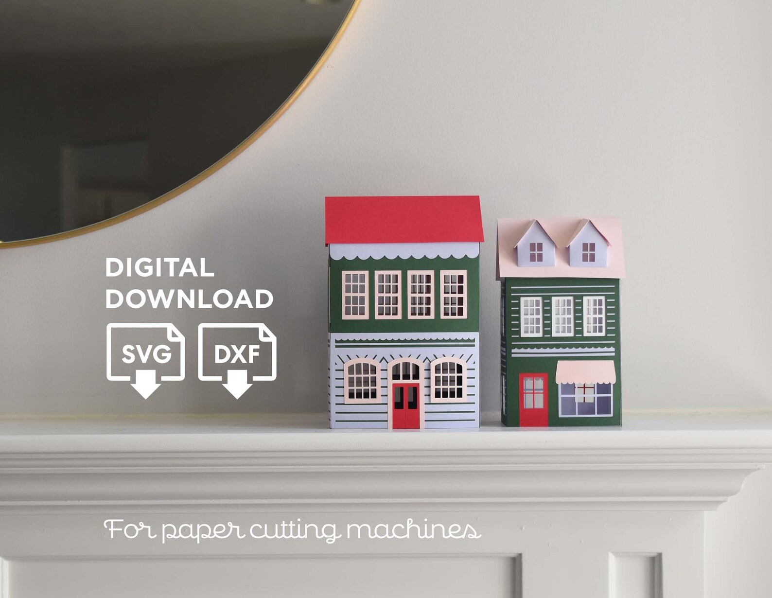 Paper House SVG Template for Paper Cutting Machine | Christmas Village ...