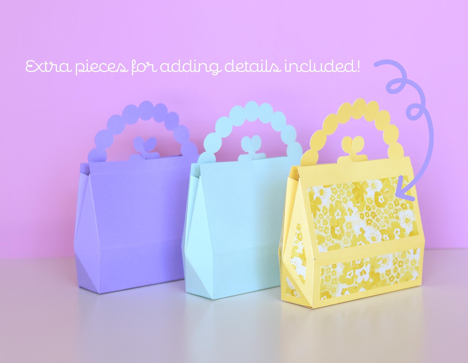 Paper Purse SVG Template for Cricut | 3D DIY Craft Party Favor (digital ...