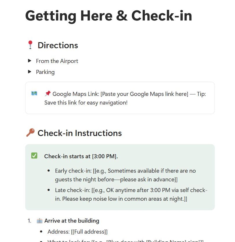 Airbnb Guest Book Notion Template | Vacation Rental Welcome Guide ...