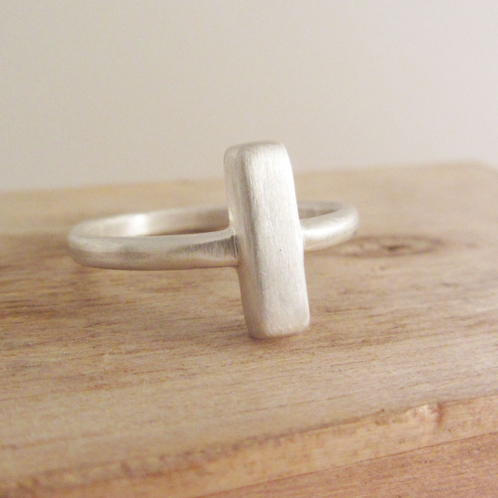 Buy Simple Sterling Silver Rectangle Ring Online in India - Etsy
