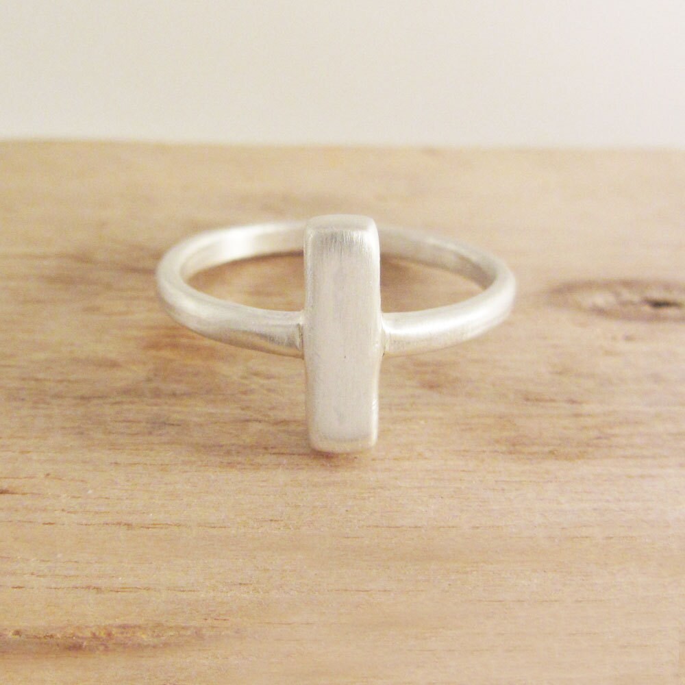 Buy Simple Sterling Silver Rectangle Ring Online in India - Etsy