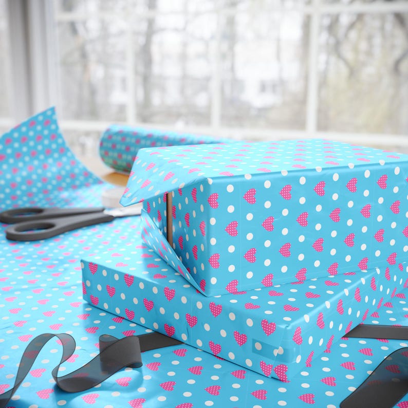 Carolina Hearts Wrapping Paper: Valentine's Design (roll, Matte or ...