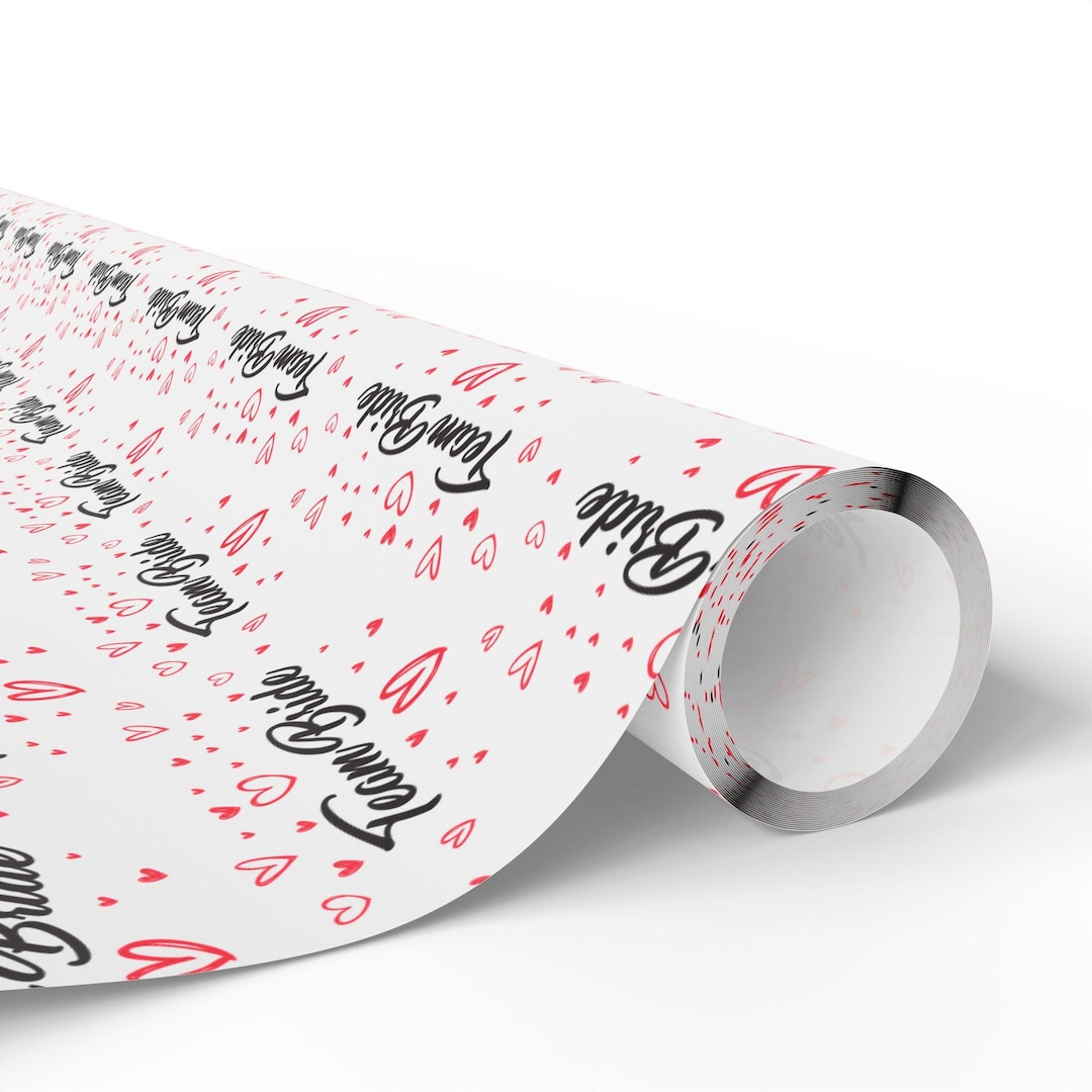 Bridal Shower Gift Wrap: Romantic Pink Hearts (glossy or Matte Finish ...