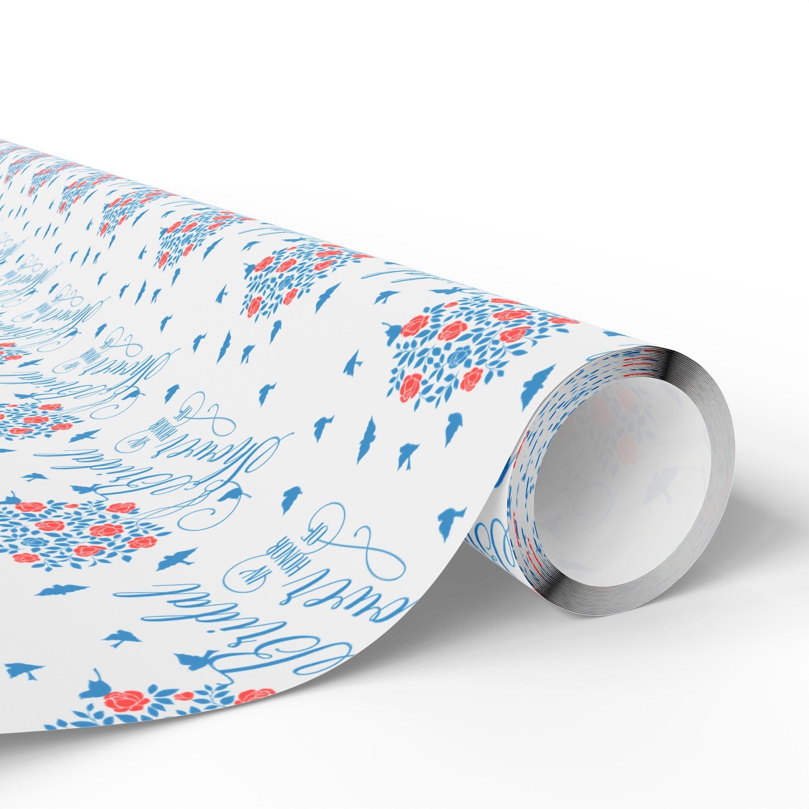 Floral Bridal Shower Wrapping Paper - Coral, Teal Blue Bouquet - Etsy