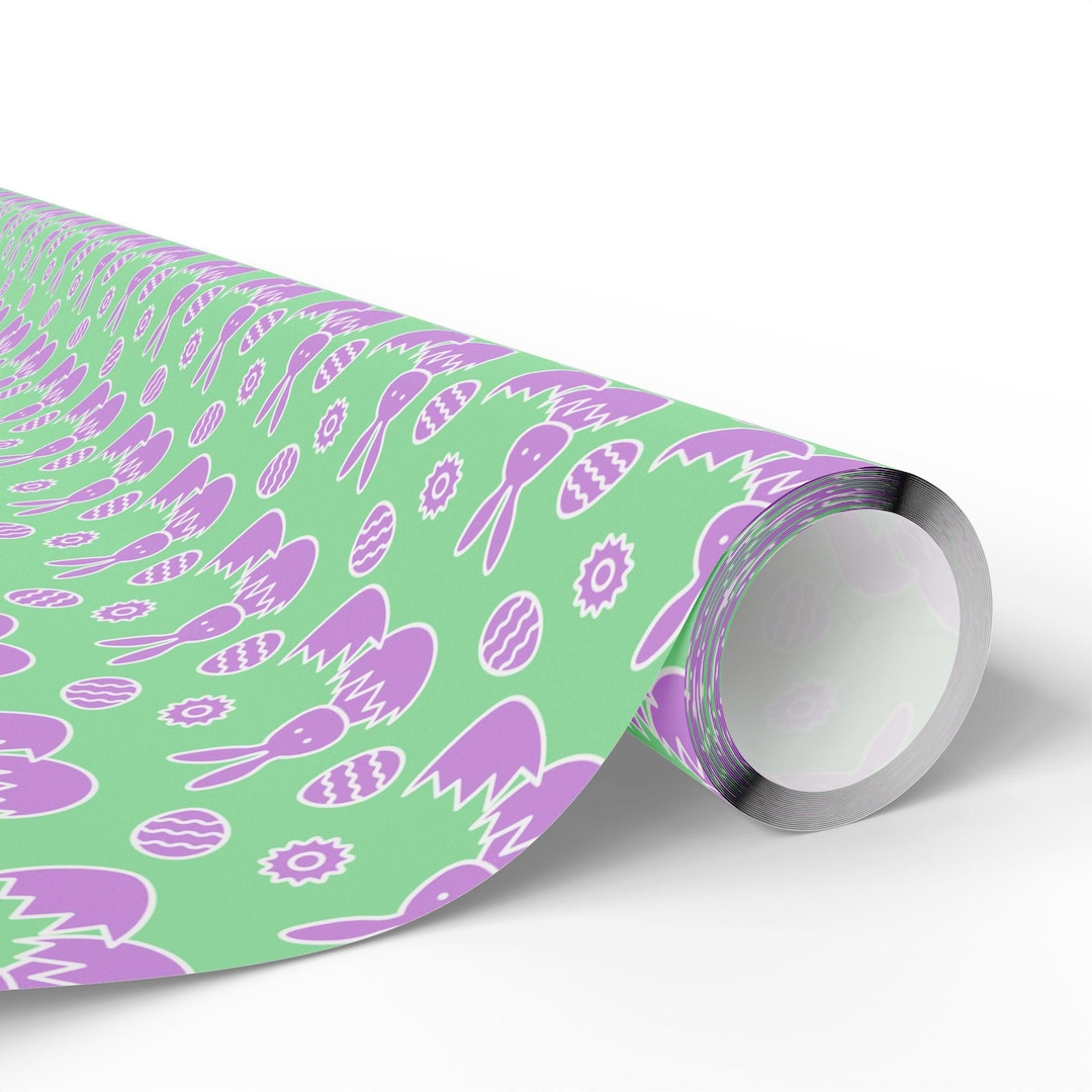 Easter Wrapping Paper, Lavender Bunnies, Pastel Green (rolls 30"×36 ...