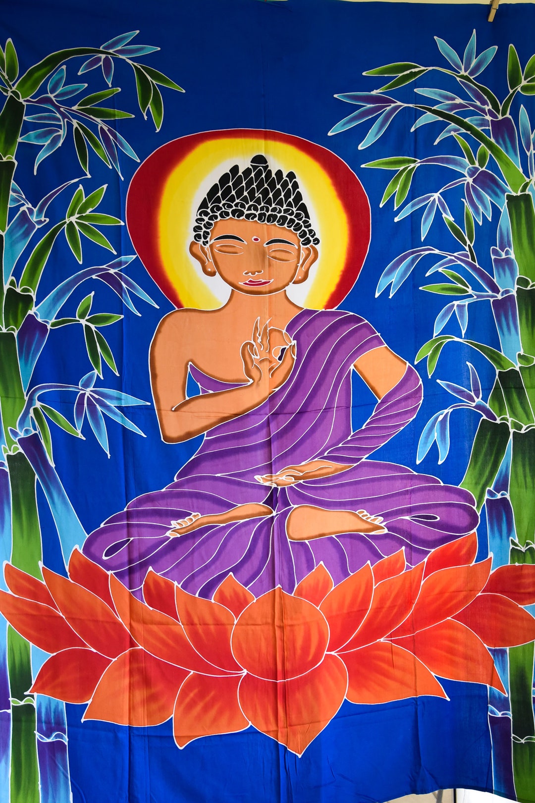 Big Buddha Tapestry, Batik Sarong, Bali Tapestry, Zen Wall Hanging ...