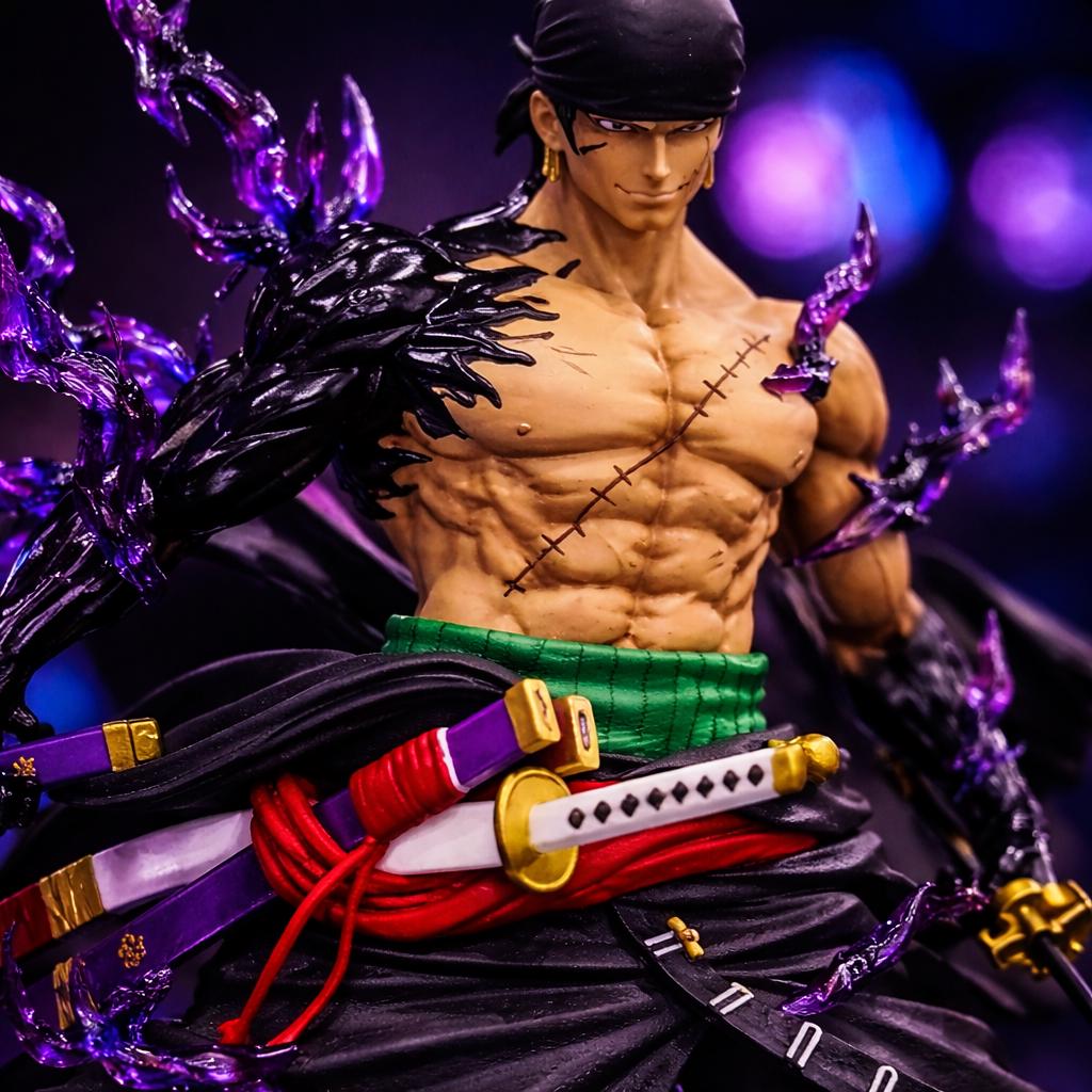 One Piece Zoro Inspired Anime Figure – Dark Samurai Sword Statue With ...