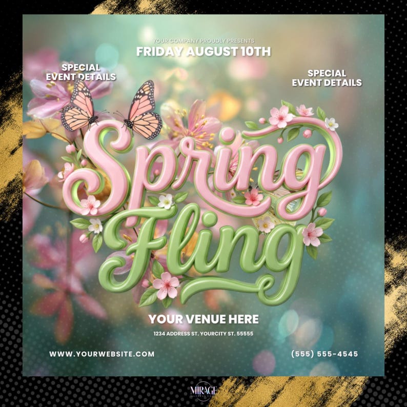 Spring Party Flyer Template : Pastel Spring Fling Promoter Canva ...