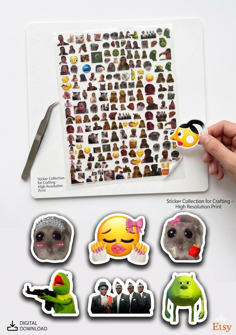 500+ Funny Meme Stickers Mega Bundle, Viral Internet Pngs (digital ...