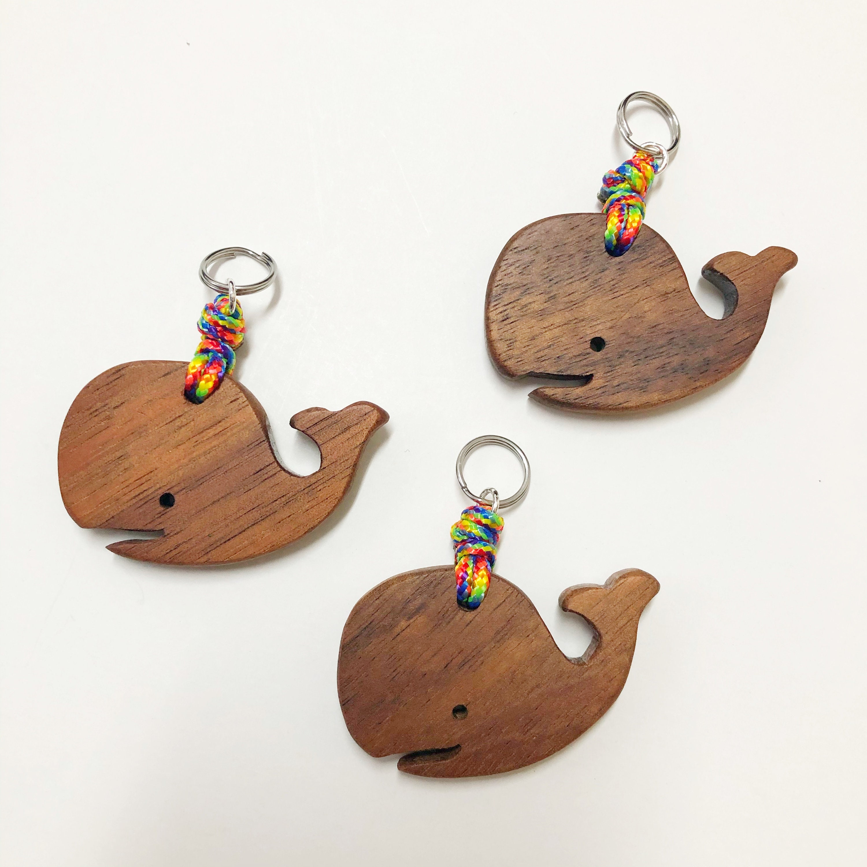 Hawaiian Koa Whale Keychain - Etsy