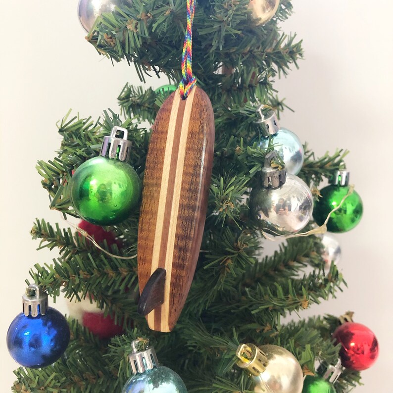 Mini Hawaiian Koa Surfboard Ornament for Car or Christmas Tree - Etsy