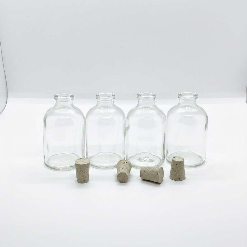 50ml Round Glass Bottles With Corks – Wedding Favours, Spirits, Lotions ...