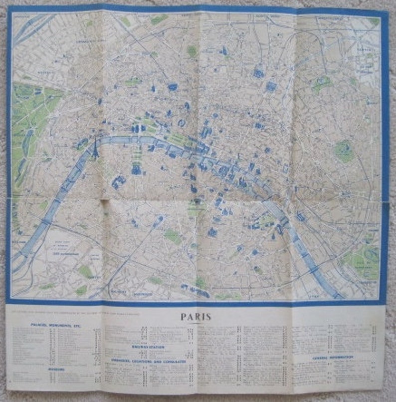Vintage Tourist Map of France -- Early 1950s -- 15.25" X 30" - Etsy
