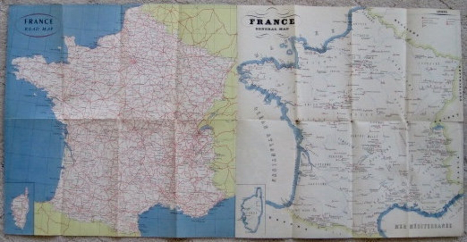 Vintage Tourist Map of France -- Early 1950s -- 15.25" X 30" - Etsy